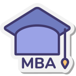 MBA icon in Stickers Style