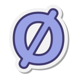 Null Symbol icon in Stickers Style