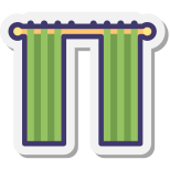 Open Curtains icon in Stickers Style