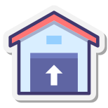 Open Garage Door icon in Stickers Style