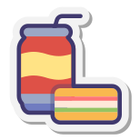 Refreshments icon in Stickers Style