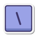 Reverse Solidus Key icon in Stickers Style