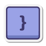 Right Curly Parentheses Key icon in Stickers Style