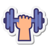 Strength icon in Stickers Style