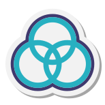 Unity Symbol icon in Stickers Style
