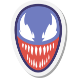 Venom Head icon in Stickers Style