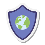 Web Shield icon in Stickers Style
