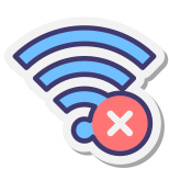 Wi-Fi Disconnected icon in Stickers Style