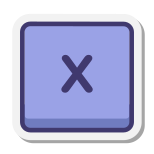 X Key icon in Stickers Style