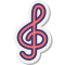 Treble Clef icon in Ice Cream Style