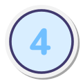 Circled 4 icon in Cute Outline Style
