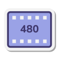 480p icon in Cute Outline Style