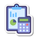 Accounting icon in Cute Outline Style