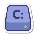 C Drive 2 icon in Cute Outline Style