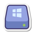 C Drive icon in Cute Outline Style