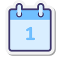 Calendar 1 icon in Cute Outline Style
