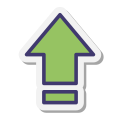 Caps Lock On icon in Cute Outline Style