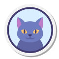 Cat Profile icon in Cute Outline Style