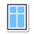 Closed Window icon in Cute Outline Style