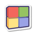 Code Blocks icon in Color Hand Drawn Style