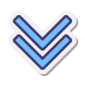 Double Down icon in Cute Outline Style