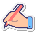 Hand With Pen icon in Color Style