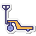 Hand Pallet Truck icon in Color Hand Drawn Style