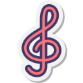 Treble Clef icon in Ice Cream Style