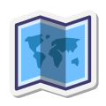 World Map icon in Ice Cream Style