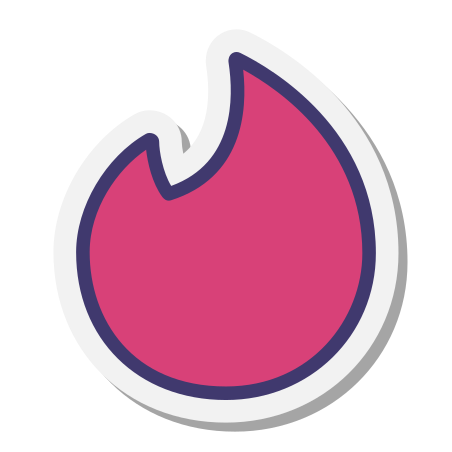 Tinder icon in Stickers Style