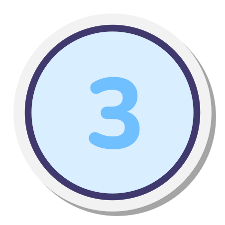 Circled 3 icon in Stickers Style