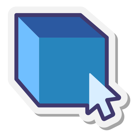3D Object icon in Stickers Style