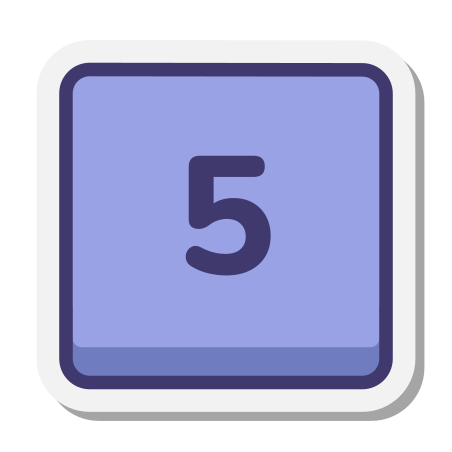 5 Key icon in Stickers Style