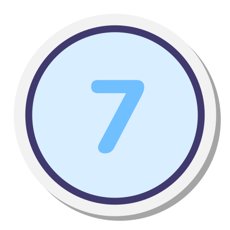 Circled 7 icon in Stickers Style
