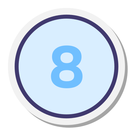 Circled 8 icon in Stickers Style