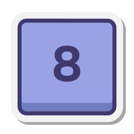 8 Key icon in Stickers Style