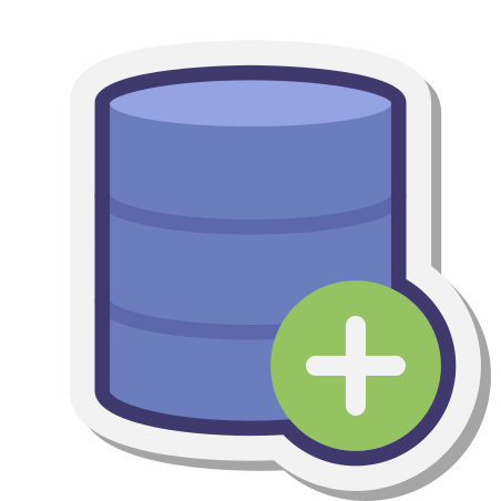 Add Database icon in Stickers Style