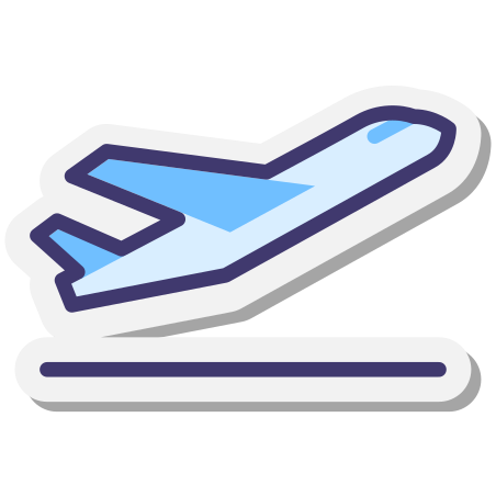 Airplane Take Off icon in Stickers Style