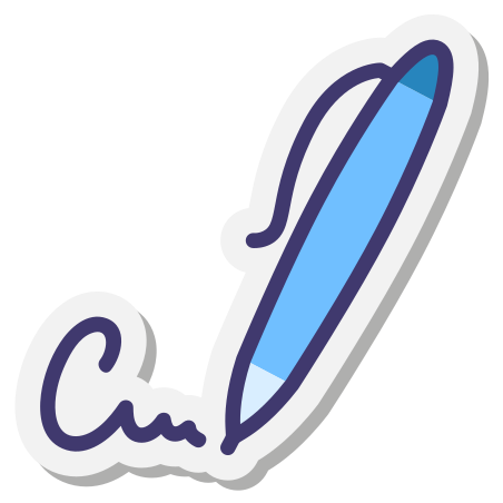 Autograph icon in Stickers Style