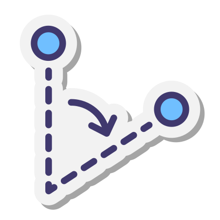 Azimuth icon in Stickers Style