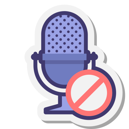 Block Microphone icon in Stickers Style