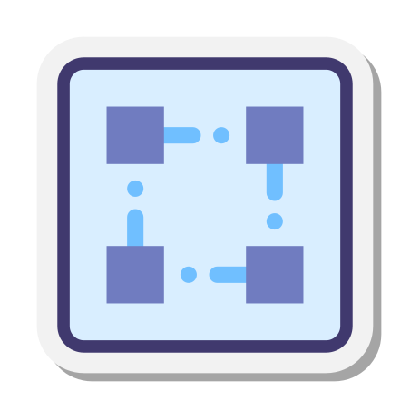 Blockchain Technology icon in Stickers Style