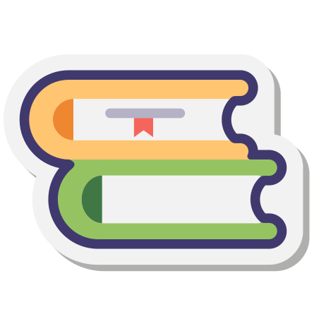 Book Stack icon in Stickers Style