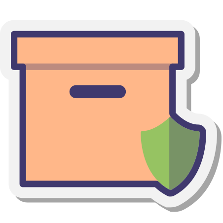 Box Secured icon in Stickers Style