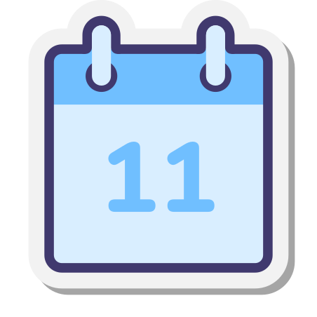 Calendar 11 icon in Stickers Style