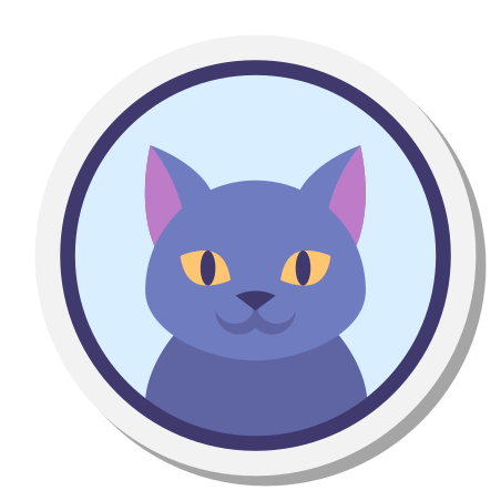 Cat Profile icon in Stickers Style