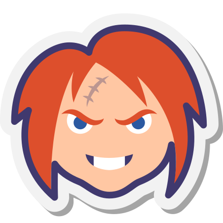 Chucky icon in Stickers Style