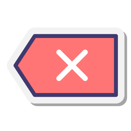 Clear Symbol icon in Stickers Style