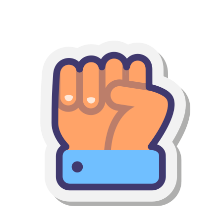 Clenched Fist Skin Type 1 icon in Stickers Style