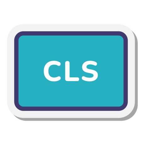 CLS icon in Stickers Style